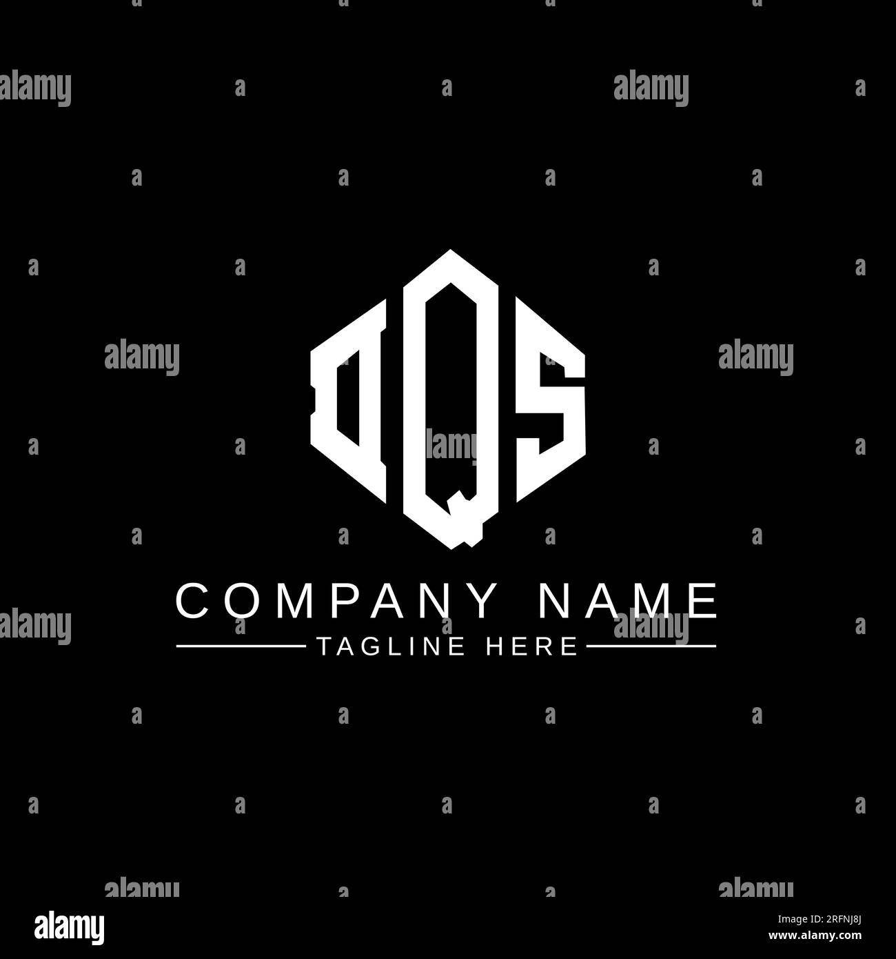 DQS letter logo design with polygon shape. DQS polygon and cube shape logo design. DQS hexagon ...