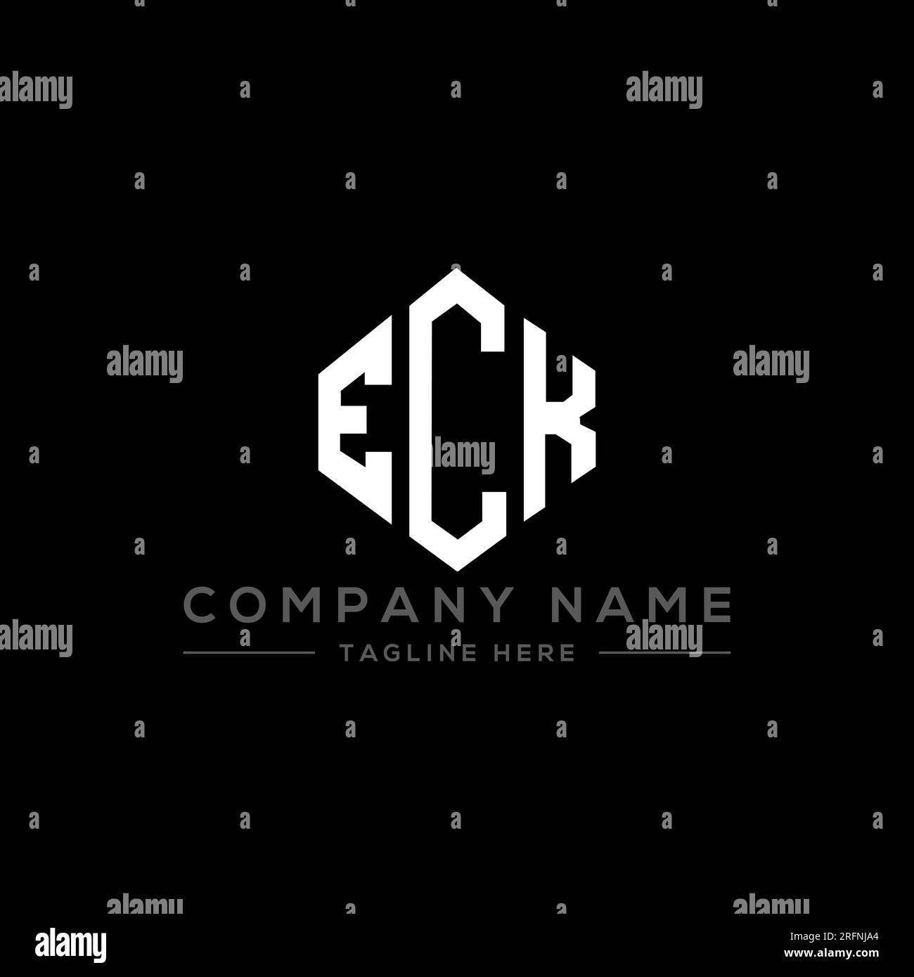 ECK letter logo design with polygon shape. ECK polygon and cube shape ...