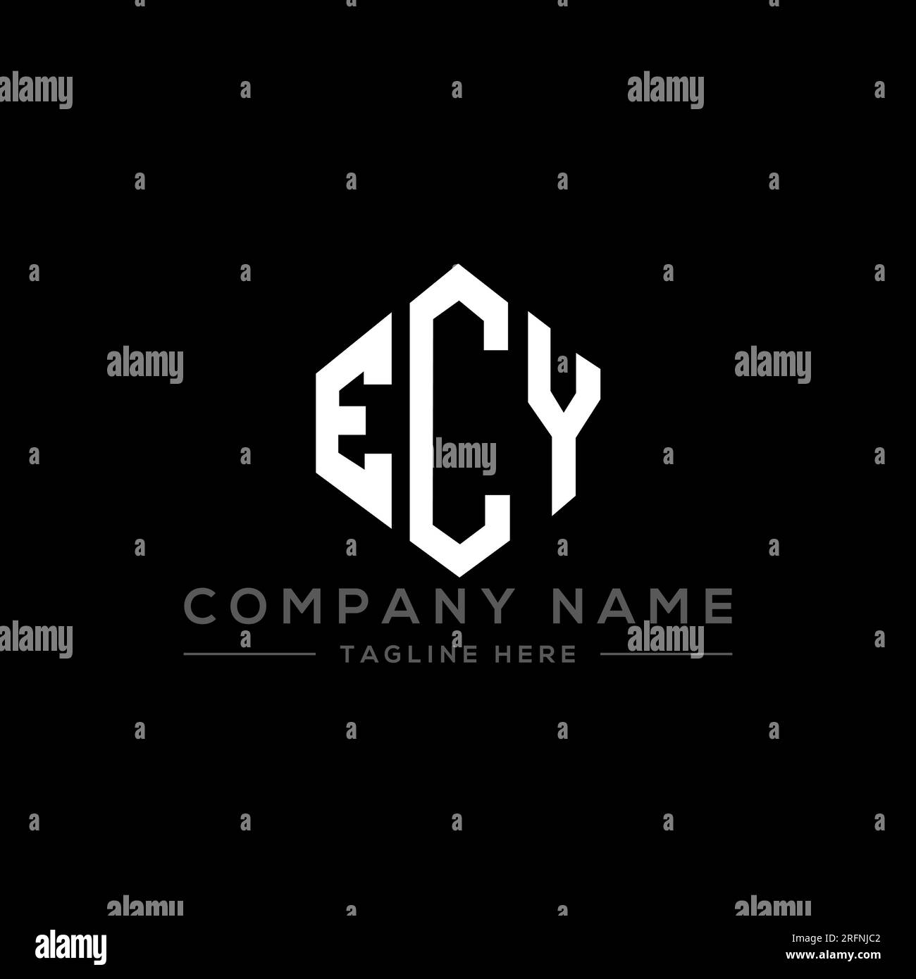 ECY letter logo design with polygon shape. ECY polygon and cube shape ...