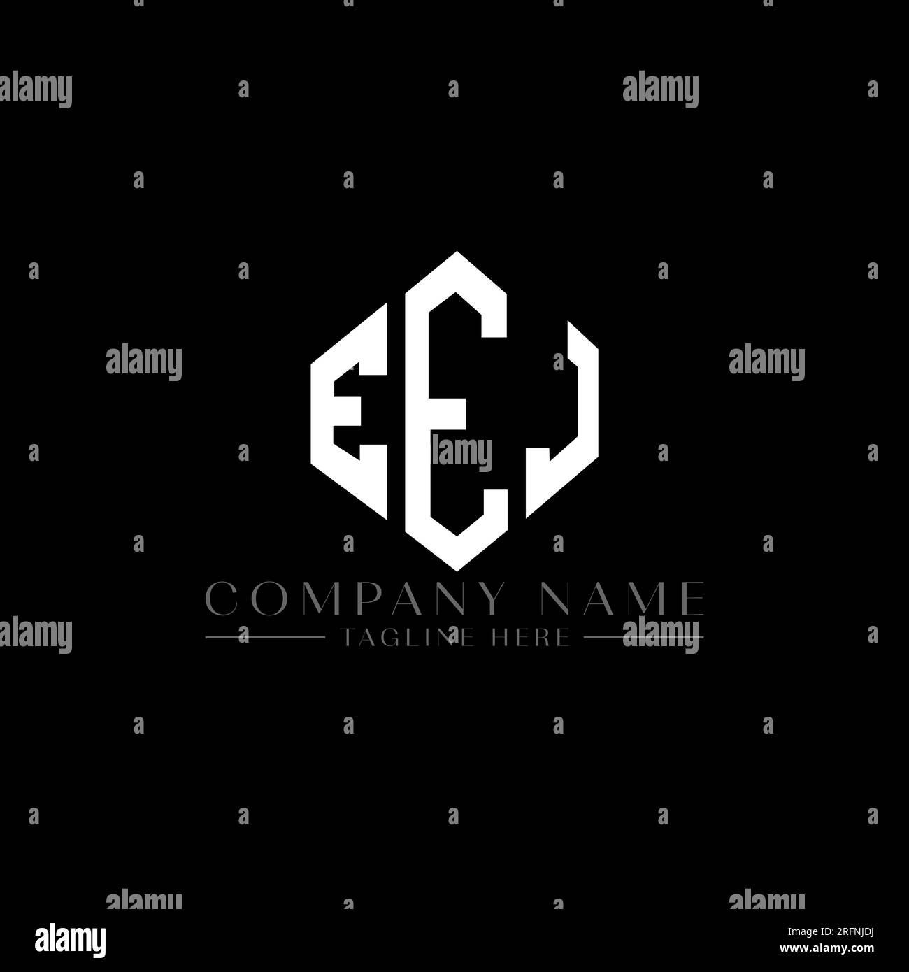 EEJ letter logo design with polygon shape. EEJ polygon and cube shape ...
