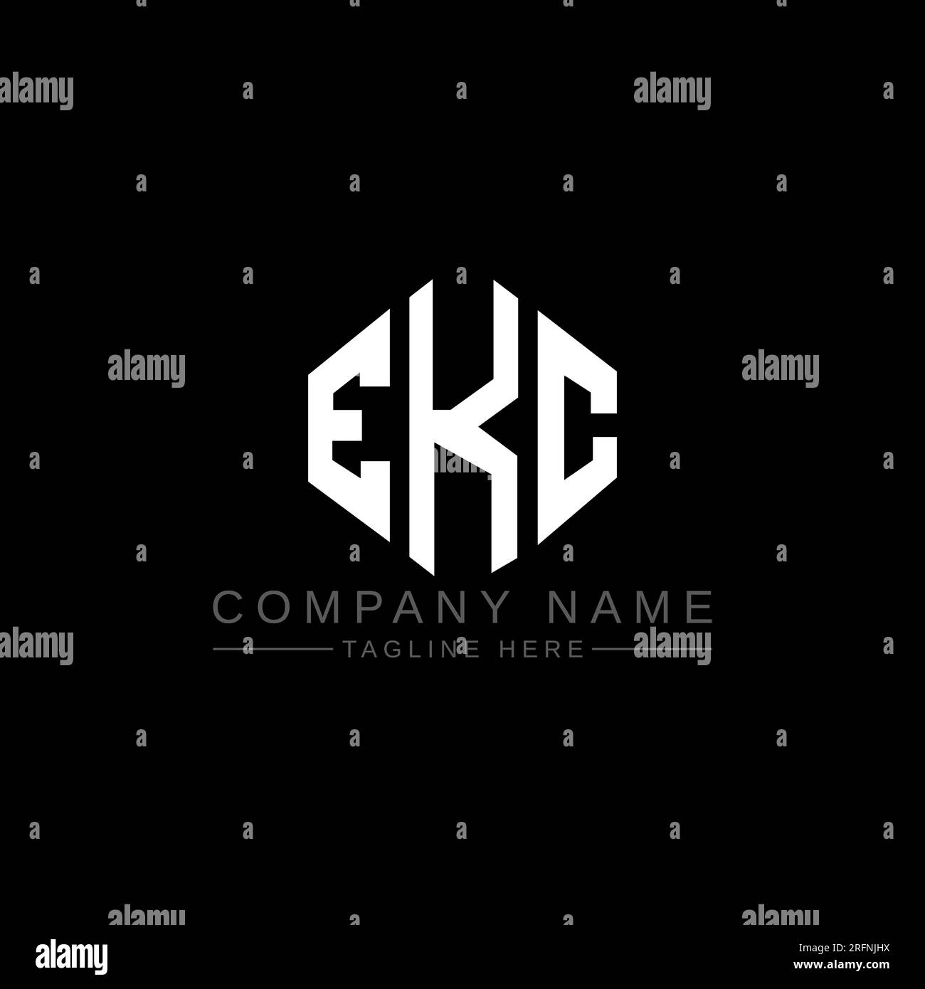 EKC letter logo design with polygon shape. EKC polygon and cube shape ...