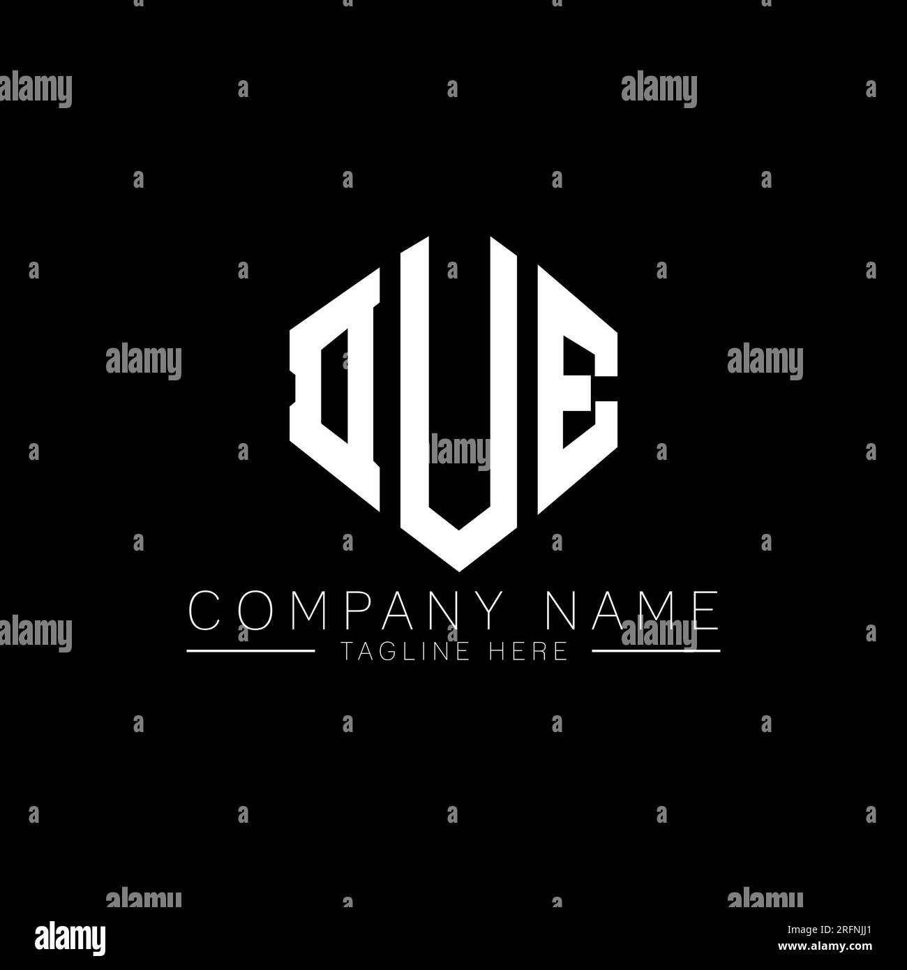 DUE letter logo design with polygon shape. DUE polygon and cube shape ...