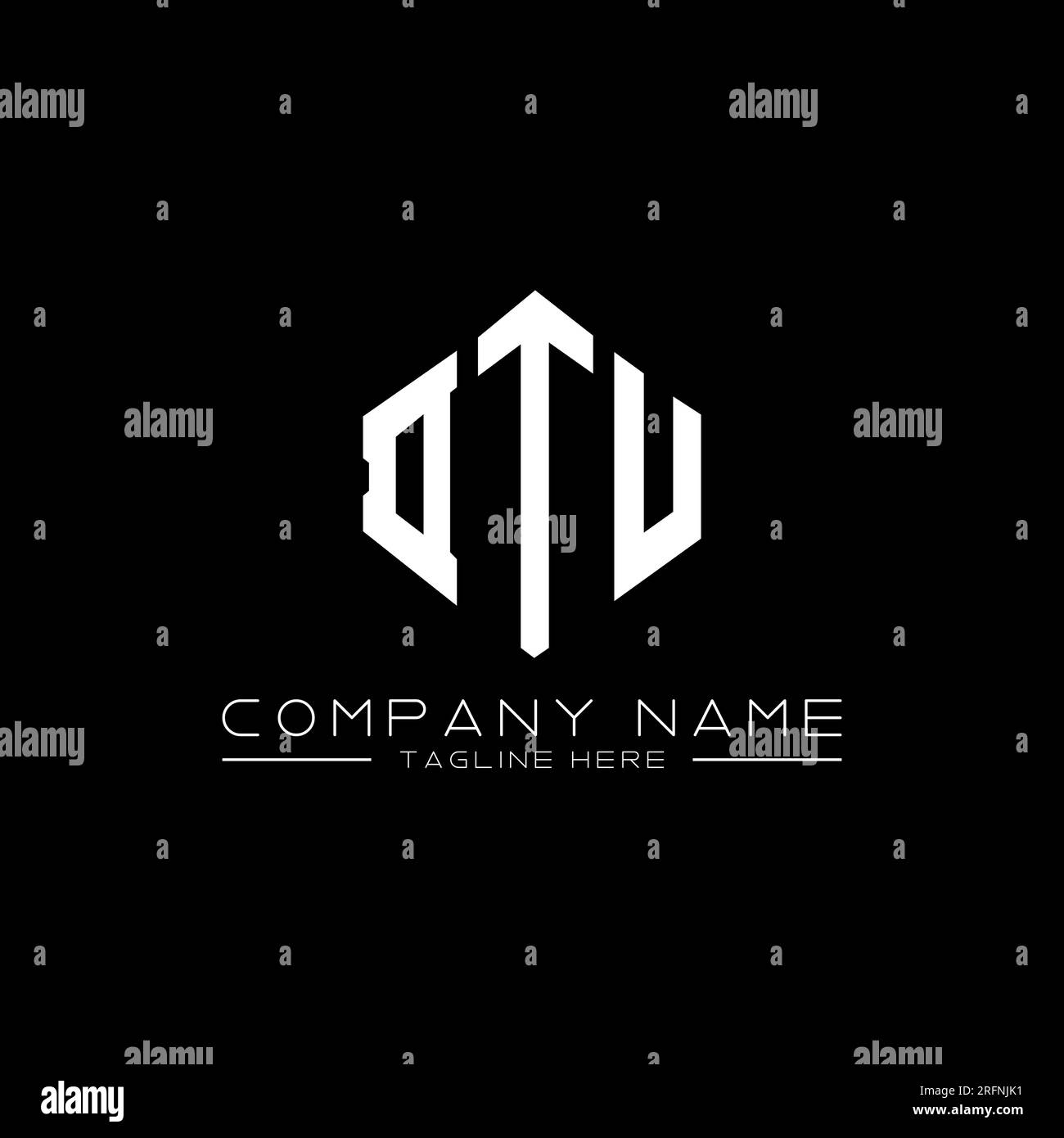 DTU letter logo design with polygon shape. DTU polygon and cube shape ...