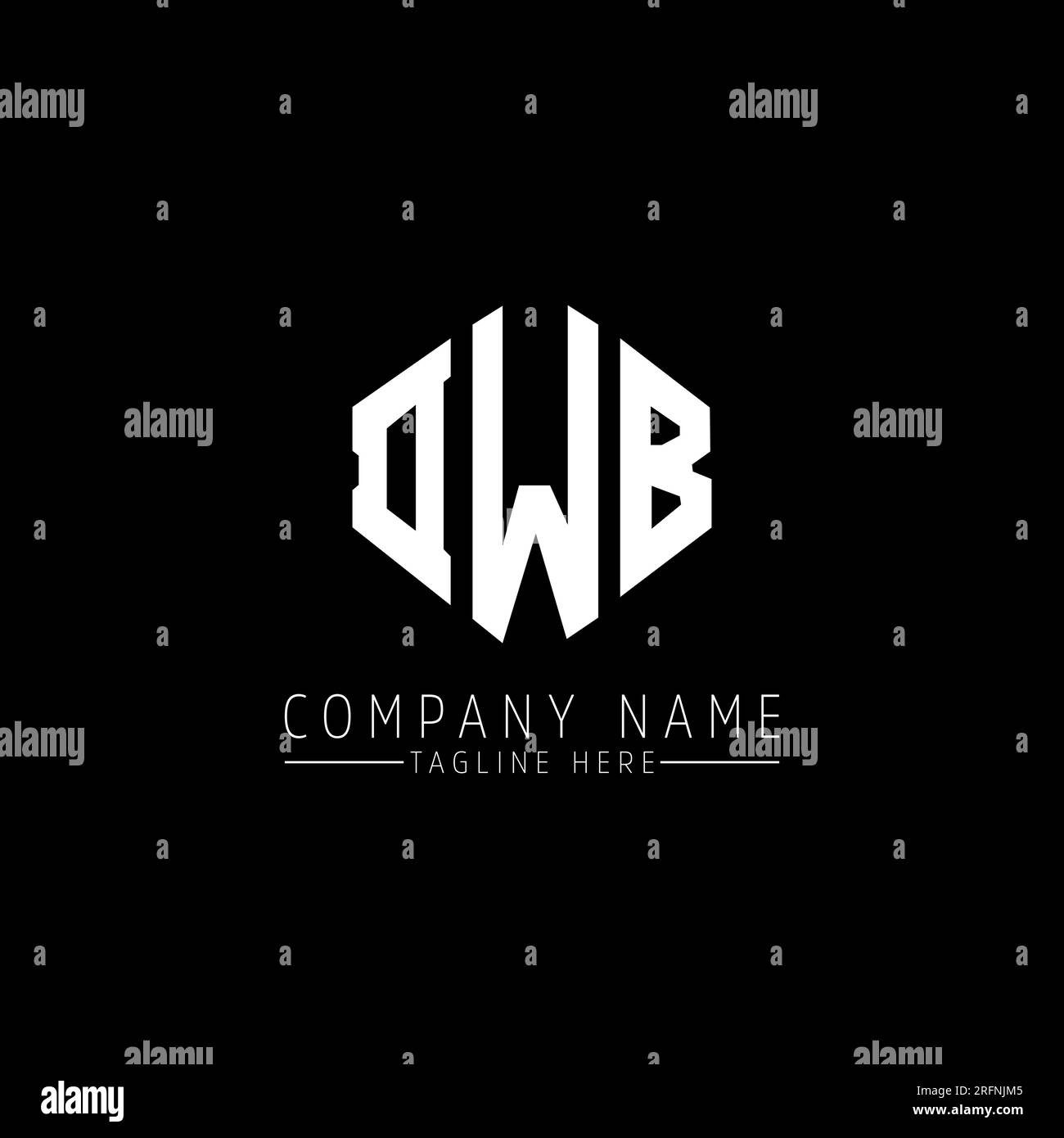 DWB letter logo design with polygon shape. DWB polygon and cube shape ...