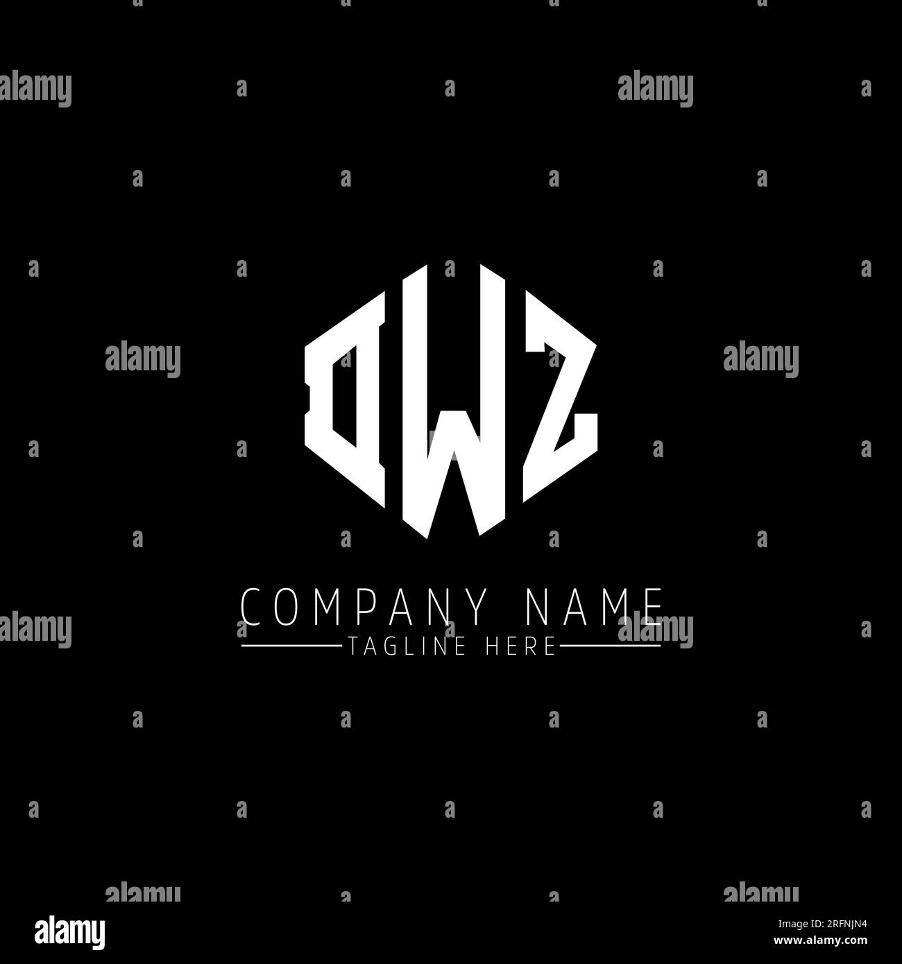 DWZ letter logo design with polygon shape. DWZ polygon and cube shape ...