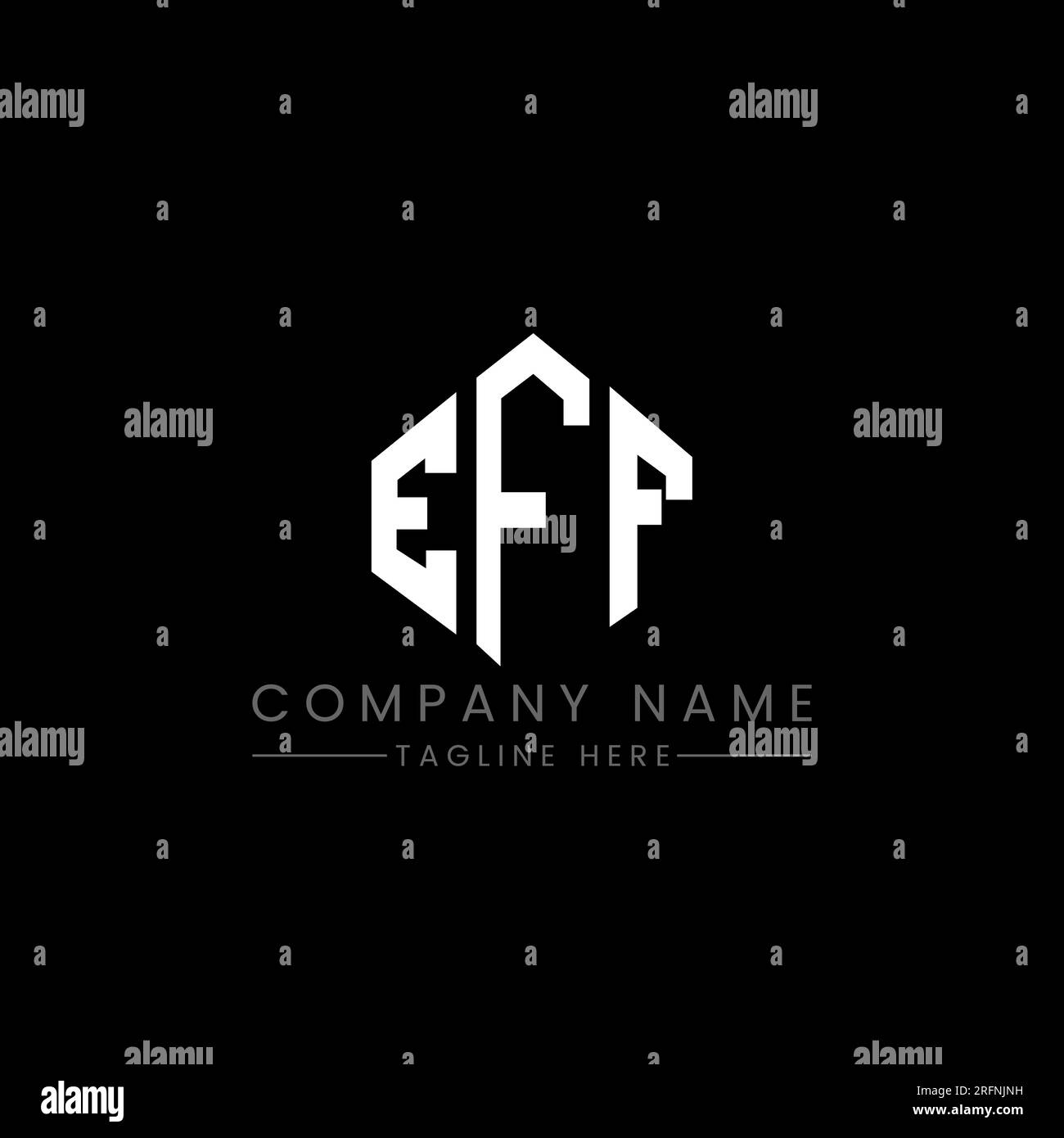 EFF letter logo design with polygon shape. EFF polygon and cube shape ...