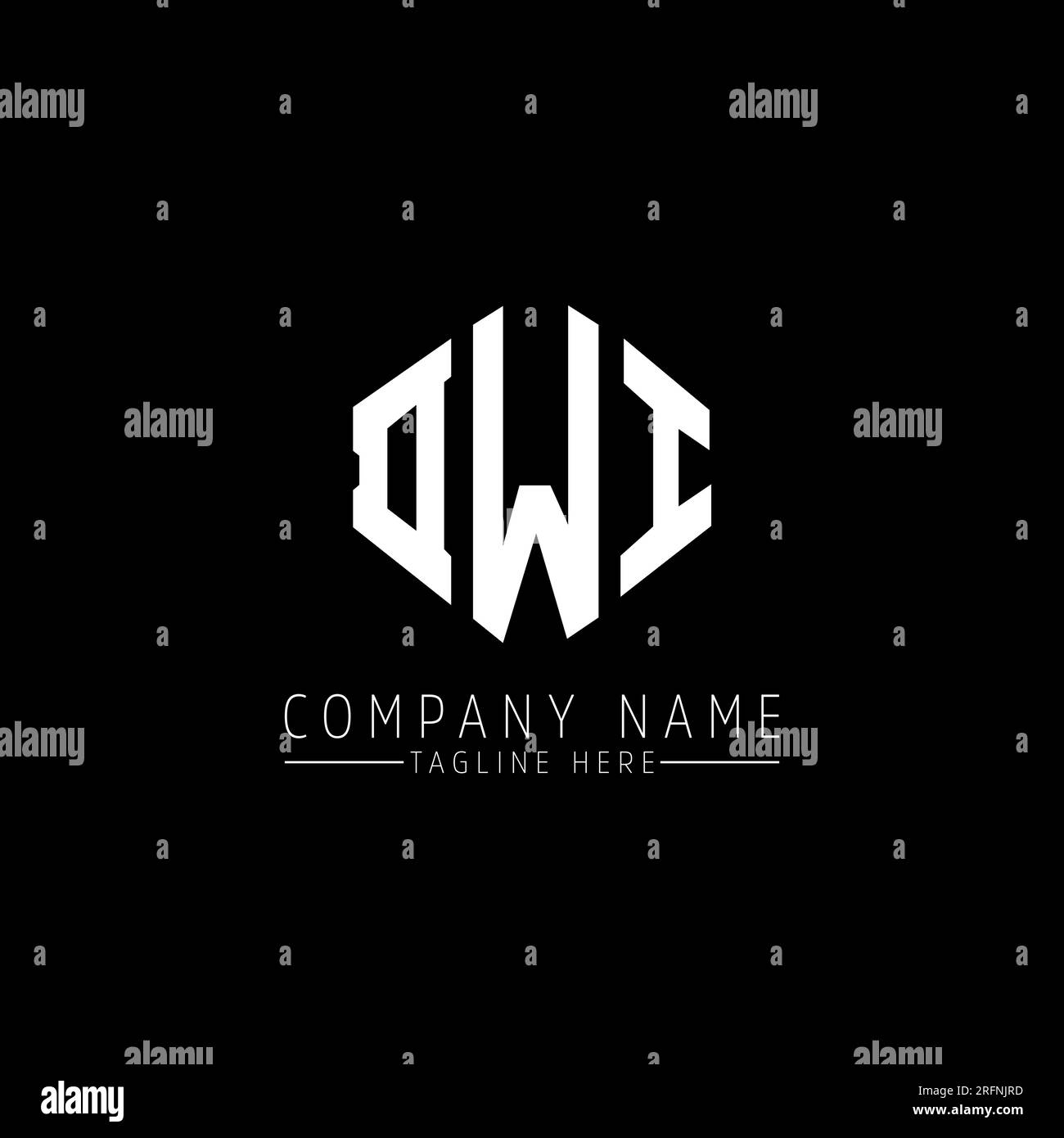 DWI letter logo design with polygon shape. DWI polygon and cube shape ...