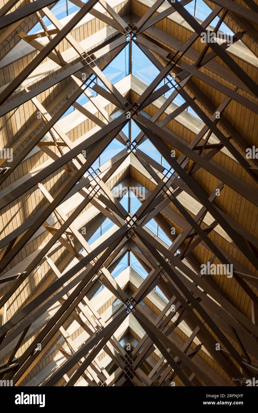 A capture of the beautiful ceiling / skylights inside the glass chapel ...