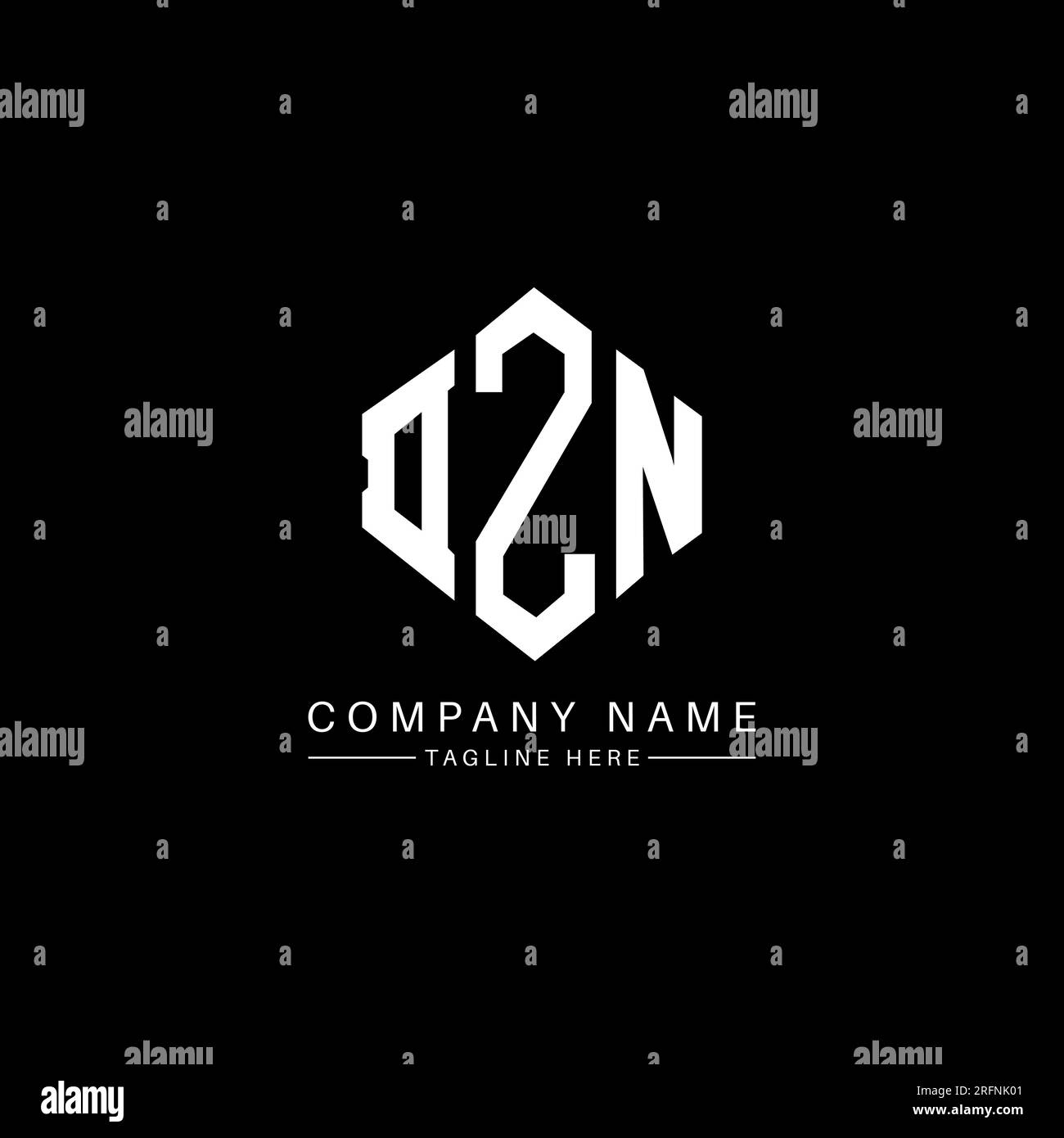 DZN letter logo design with polygon shape. DZN polygon and cube shape ...