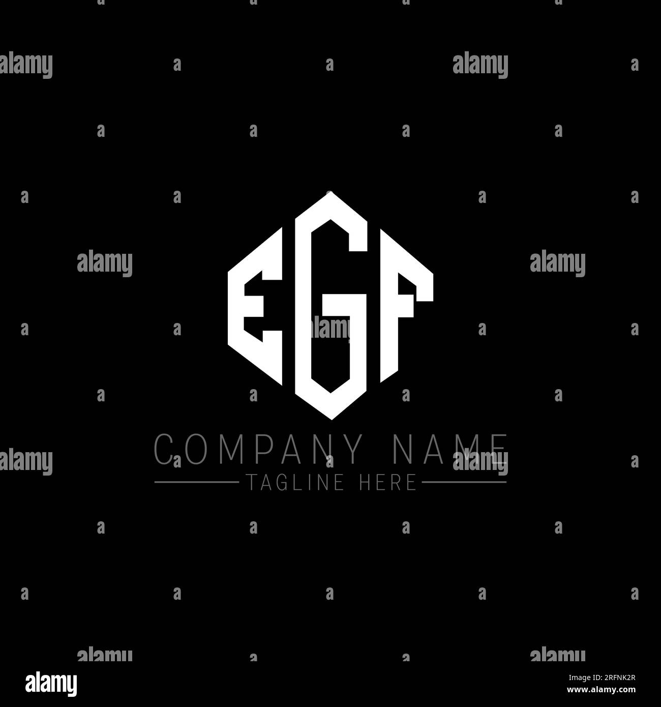 EGF letter logo design with polygon shape. EGF polygon and cube shape ...