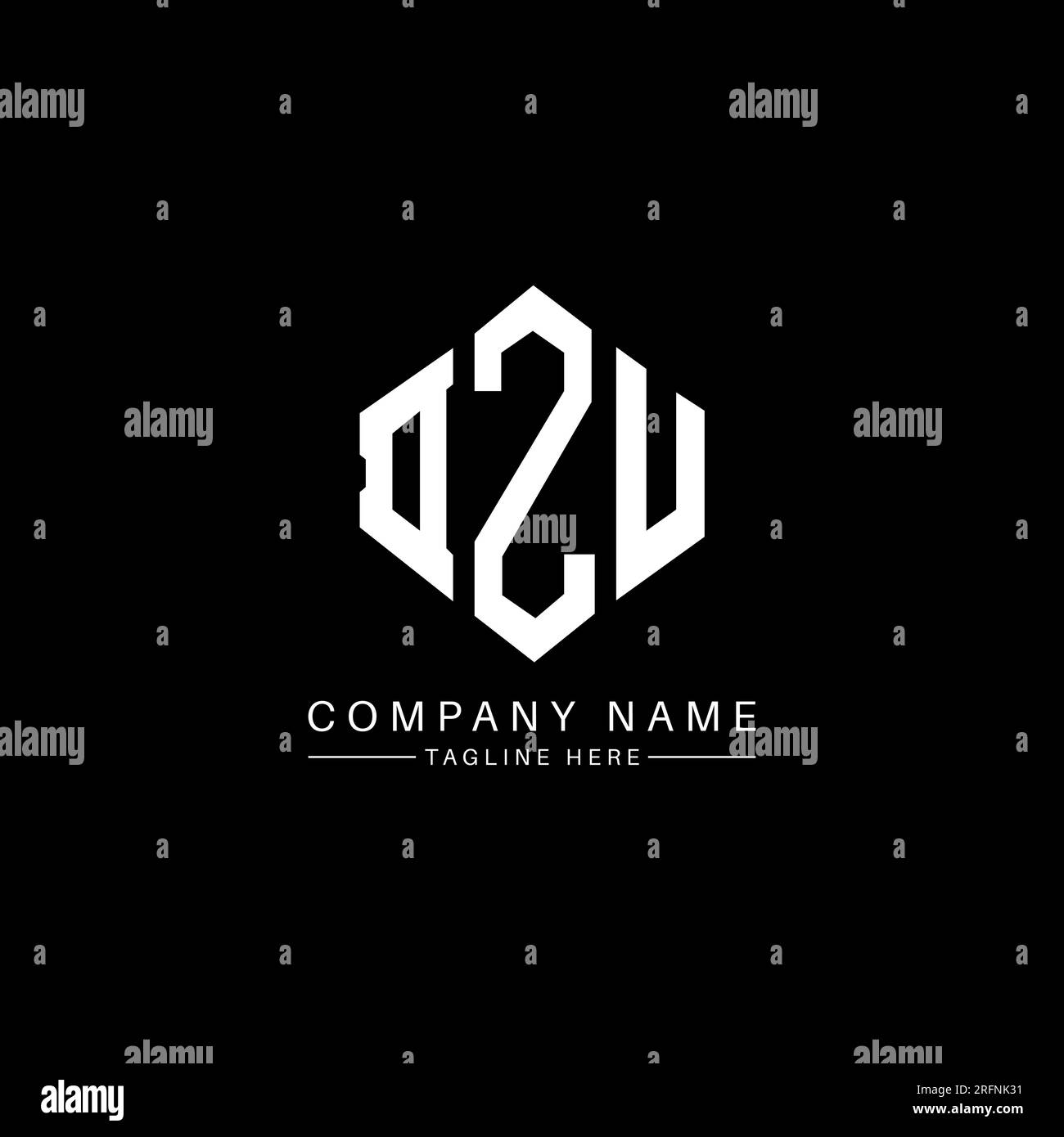 DZU letter logo design with polygon shape. DZU polygon and cube shape ...