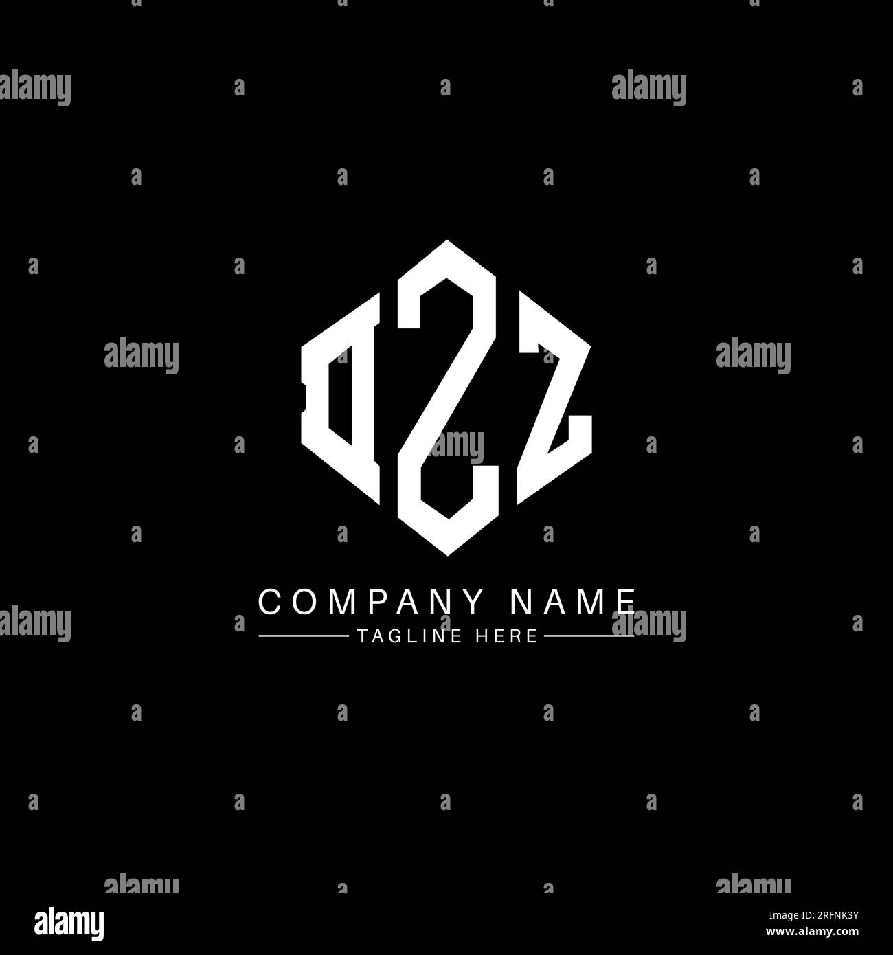 DZZ letter logo design with polygon shape. DZZ polygon and cube shape ...