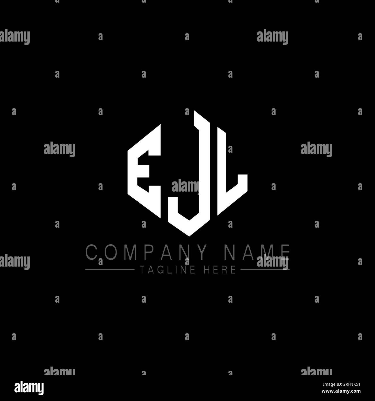 EJL letter logo design with polygon shape. EJL polygon and cube shape ...