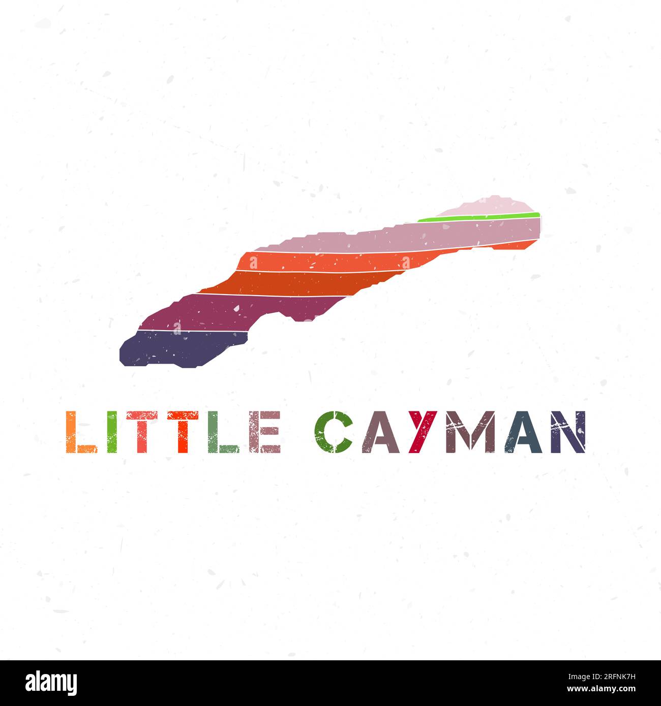 Little Cayman map design. Shape of the island with beautiful geometric ...