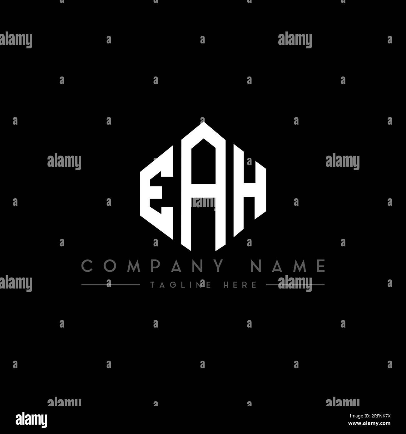 EAH letter logo design with polygon shape. EAH polygon and cube shape ...