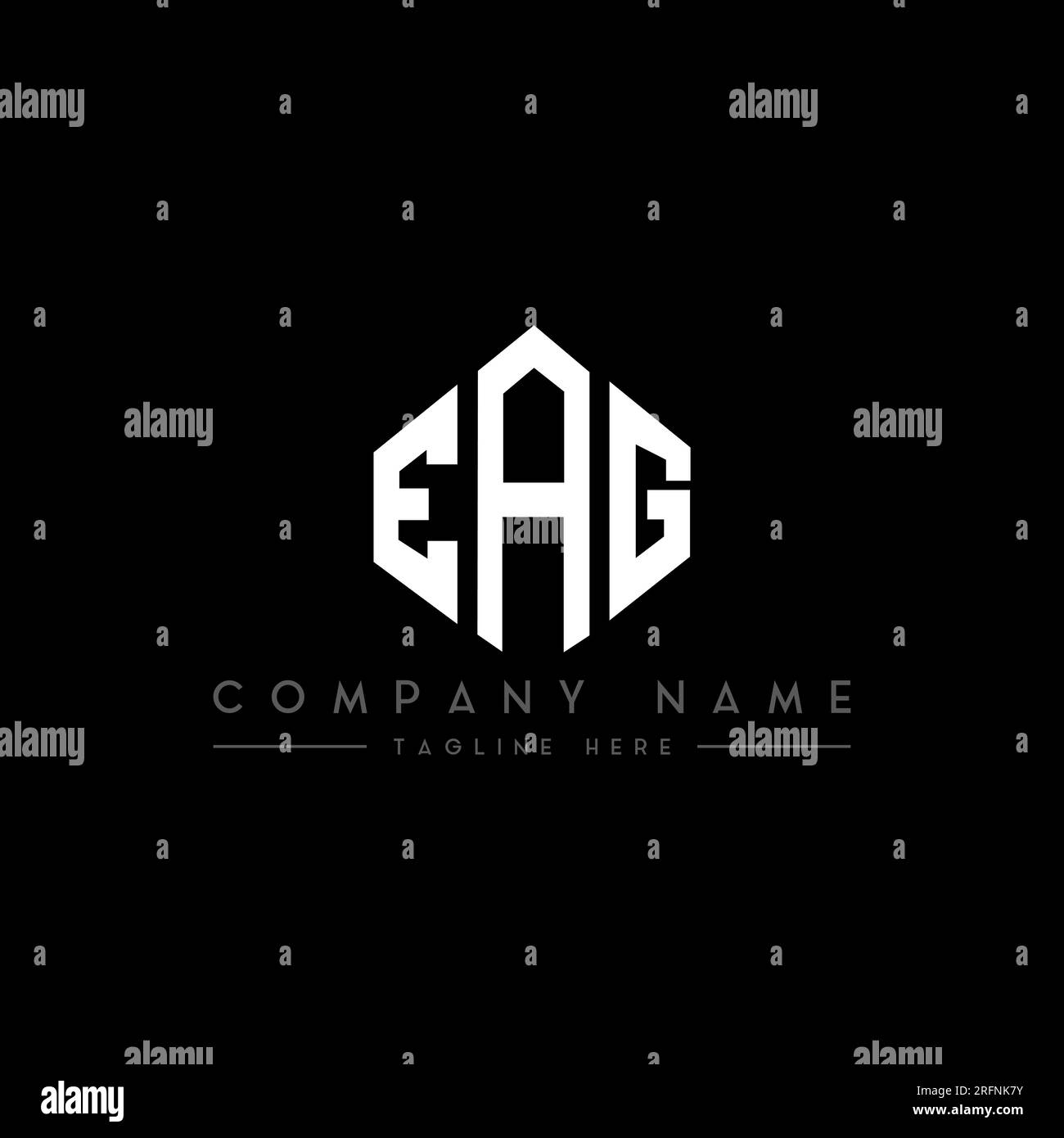 EAG letter logo design with polygon shape. EAG polygon and cube shape ...