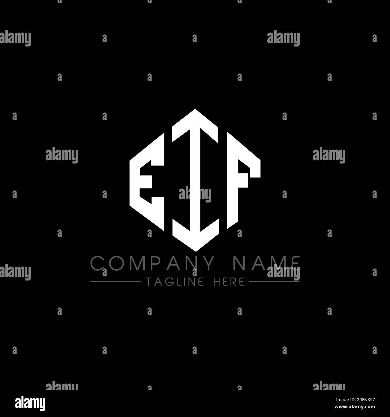 EIF letter logo design with polygon shape. EIF polygon and cube shape ...