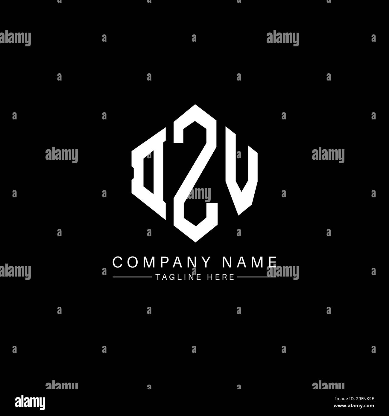 DZV letter logo design with polygon shape. DZV polygon and cube shape ...