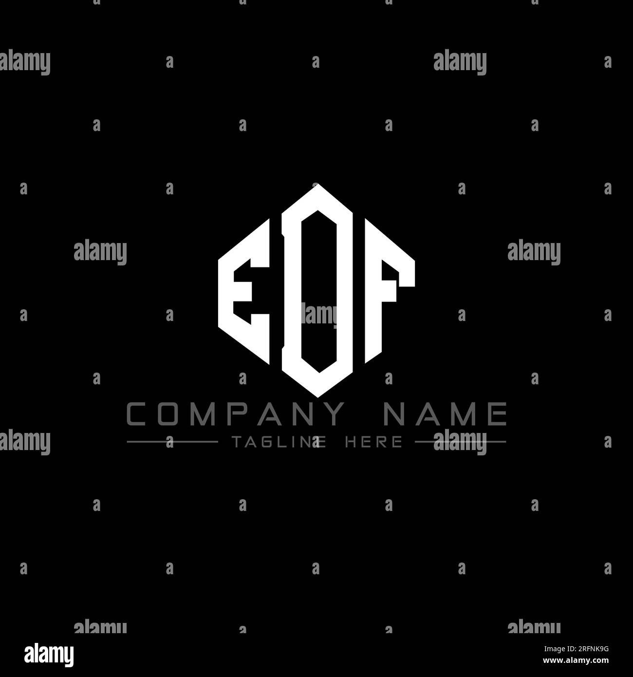 EDF letter logo design with polygon shape. EDF polygon and cube shape ...