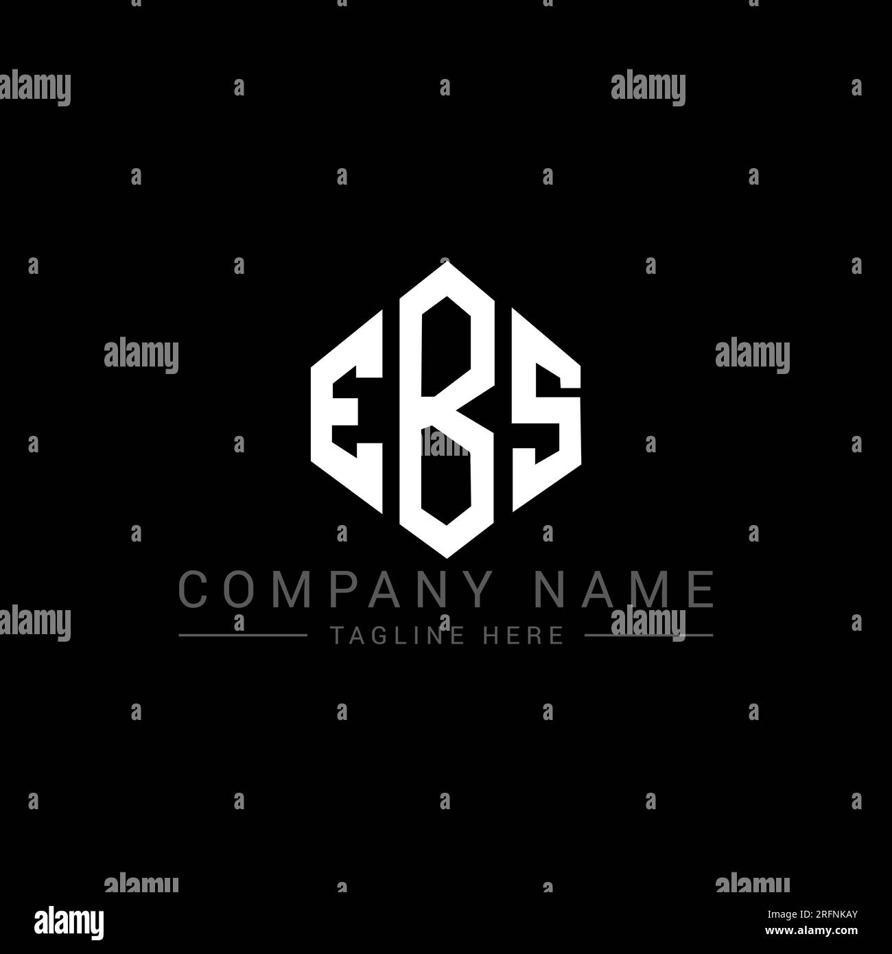 EBS letter logo design with polygon shape. EBS polygon and cube shape ...