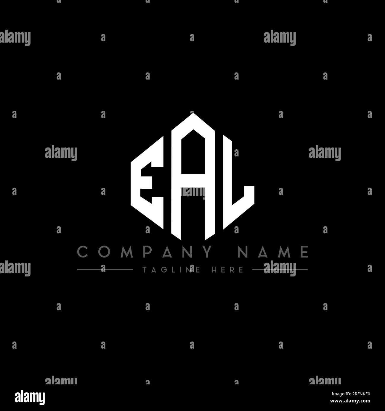 EAL letter logo design with polygon shape. EAL polygon and cube shape ...