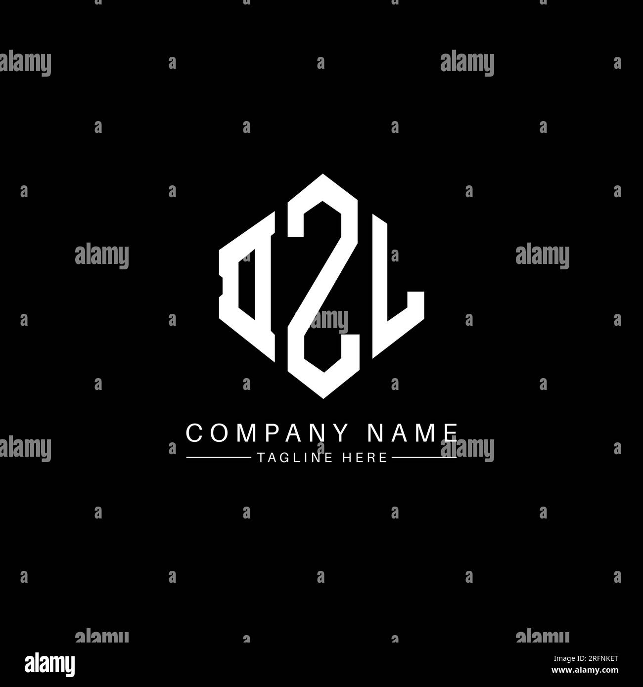 DZL letter logo design with polygon shape. DZL polygon and cube shape ...