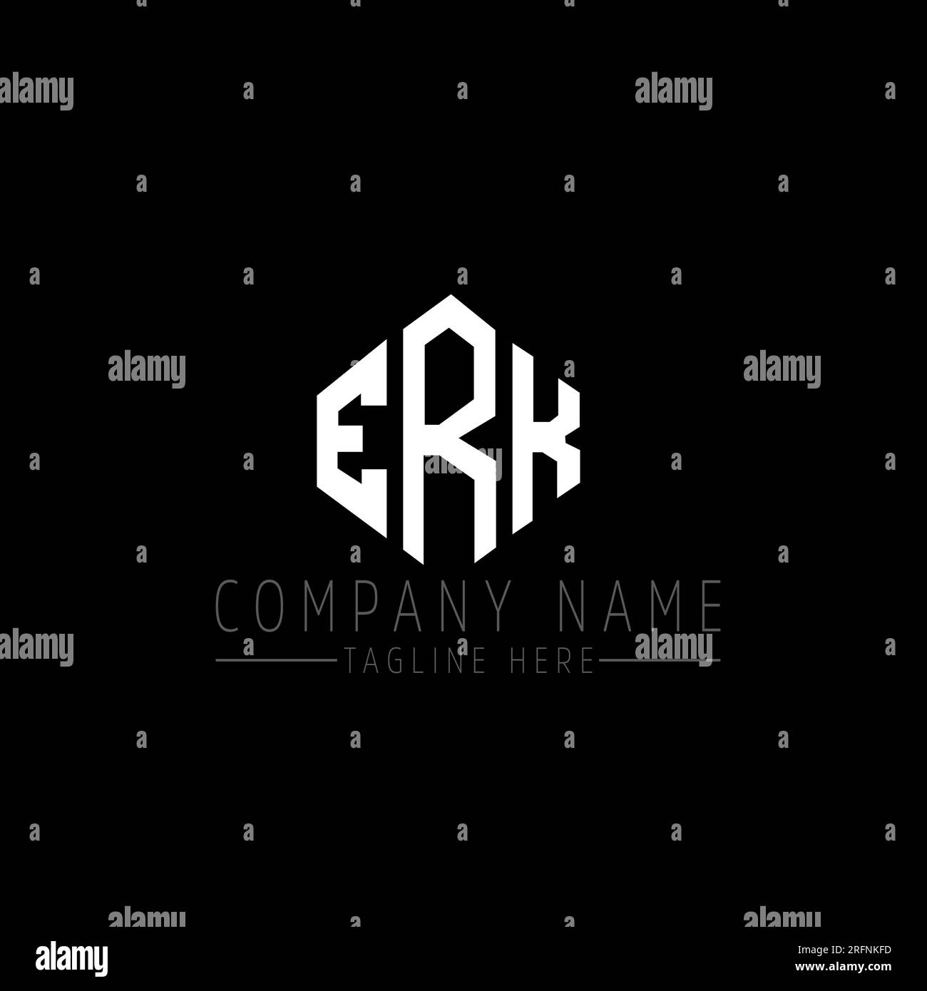 ERK letter logo design with polygon shape. ERK polygon and cube shape ...