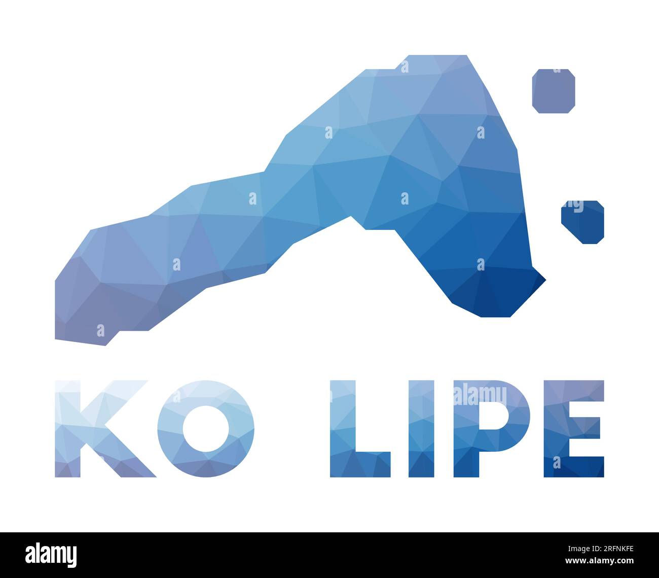 Low poly map of Ko Lipe. Geometric illustration of the island. Ko Lipe ...