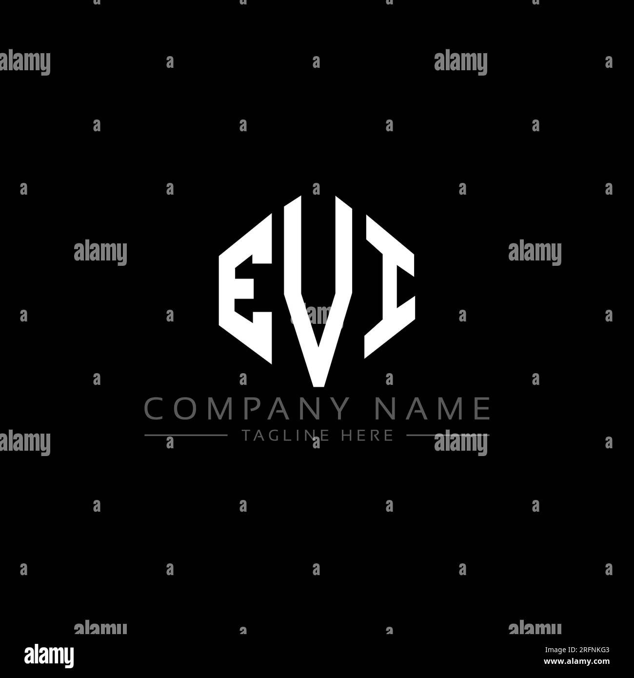 EVI letter logo design with polygon shape. EVI polygon and cube shape ...