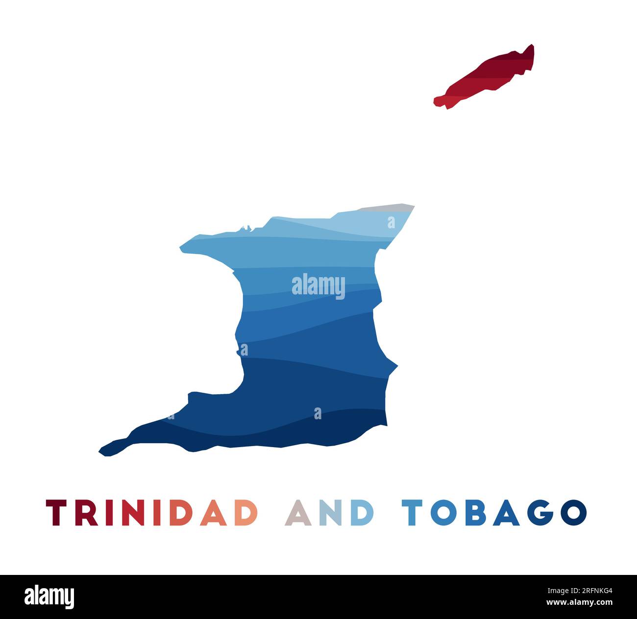 Trinidad and Tobago map. Map of the country with beautiful geometric ...