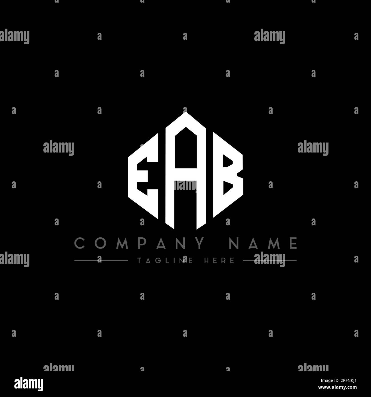 EAB letter logo design with polygon shape. EAB polygon and cube shape ...