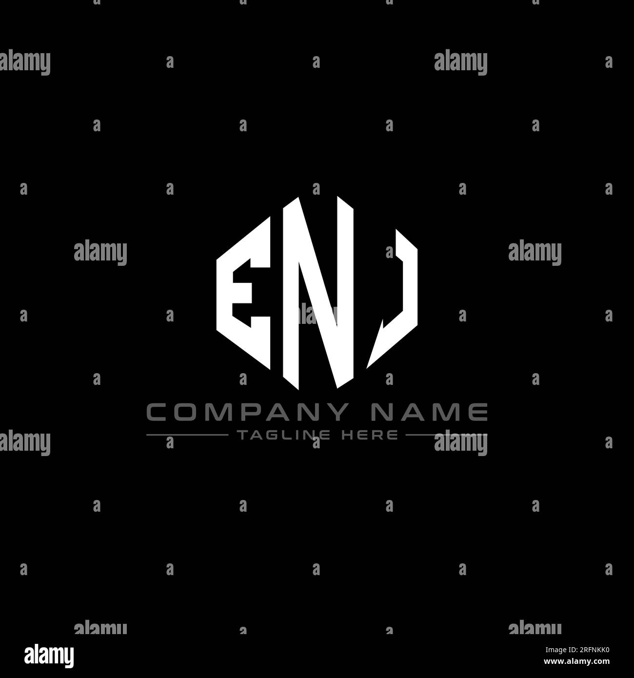 ENJ letter logo design with polygon shape. ENJ polygon and cube shape ...