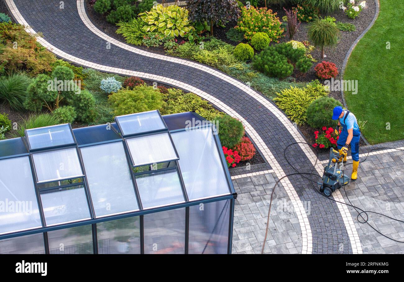 Caucasian Man in His 40s Performing Maintenance Inside His Beautiful ...