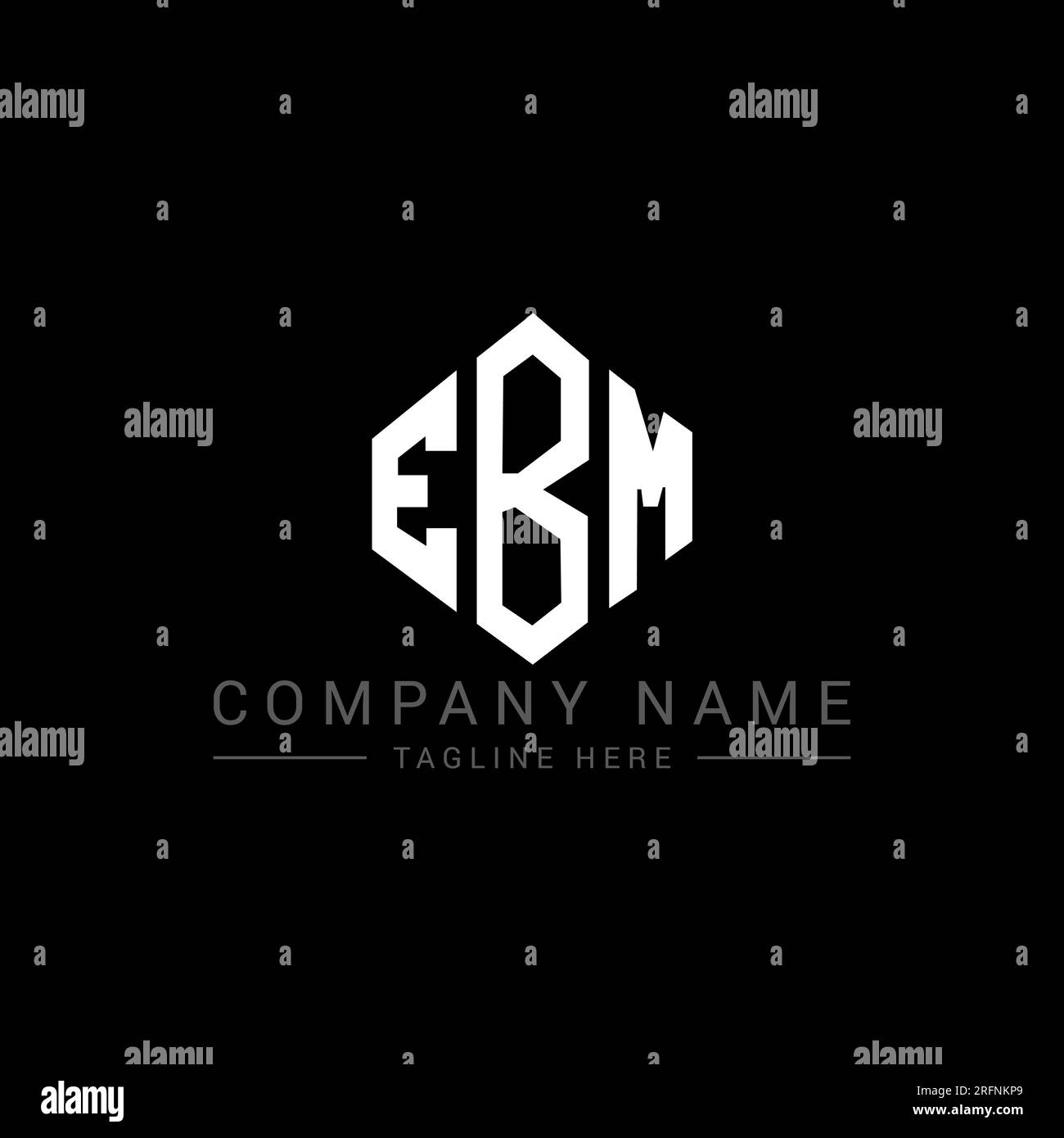 EBM letter logo design with polygon shape. EBM polygon and cube shape ...