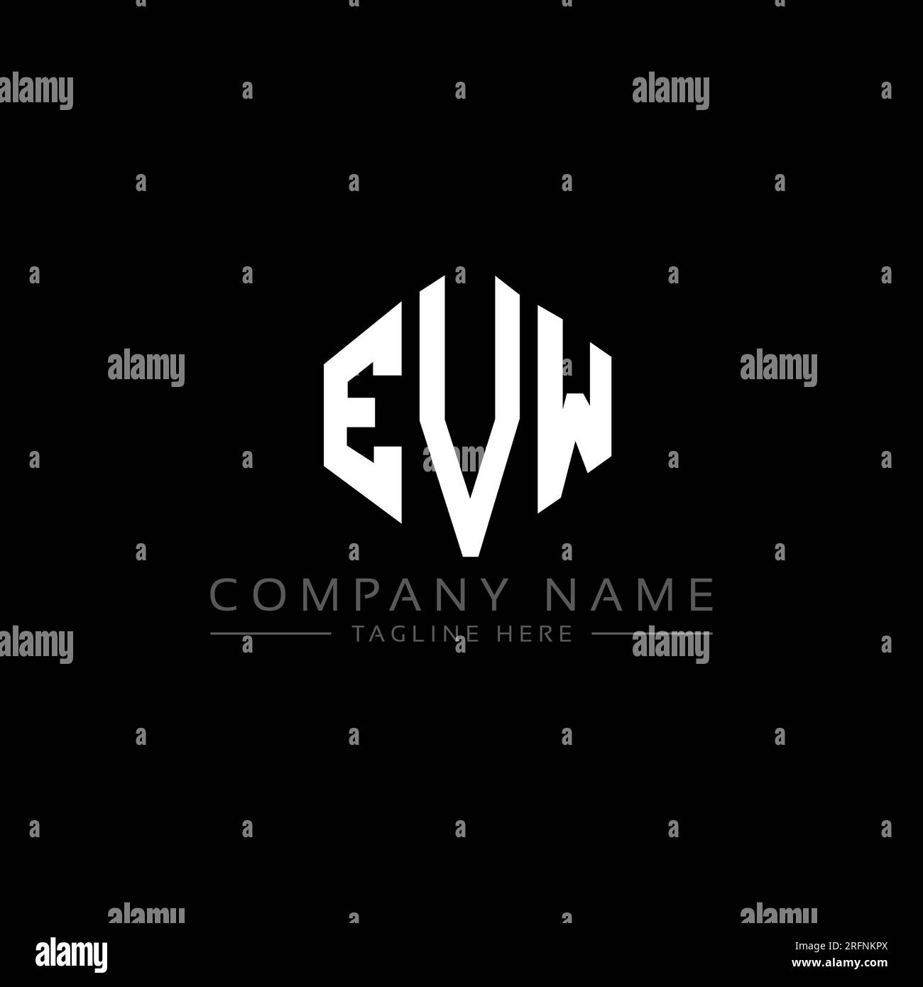 EVW letter logo design with polygon shape. EVW polygon and cube shape ...
