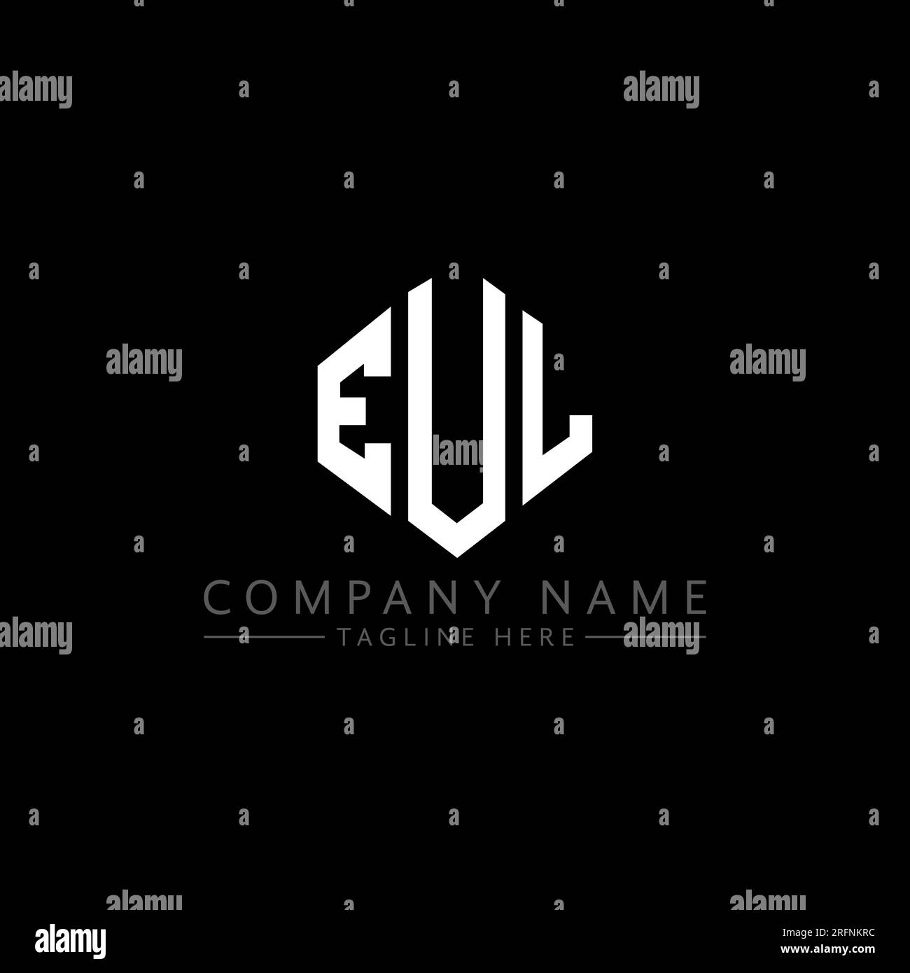 EUL letter logo design with polygon shape. EUL polygon and cube shape ...