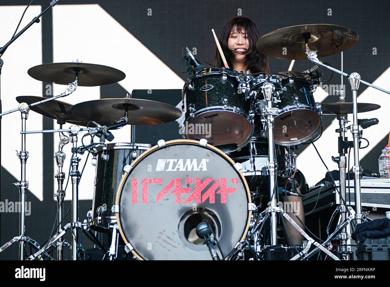 Akane Hirose of Band-Maid performs on day two of the Lollapalooza Music ...