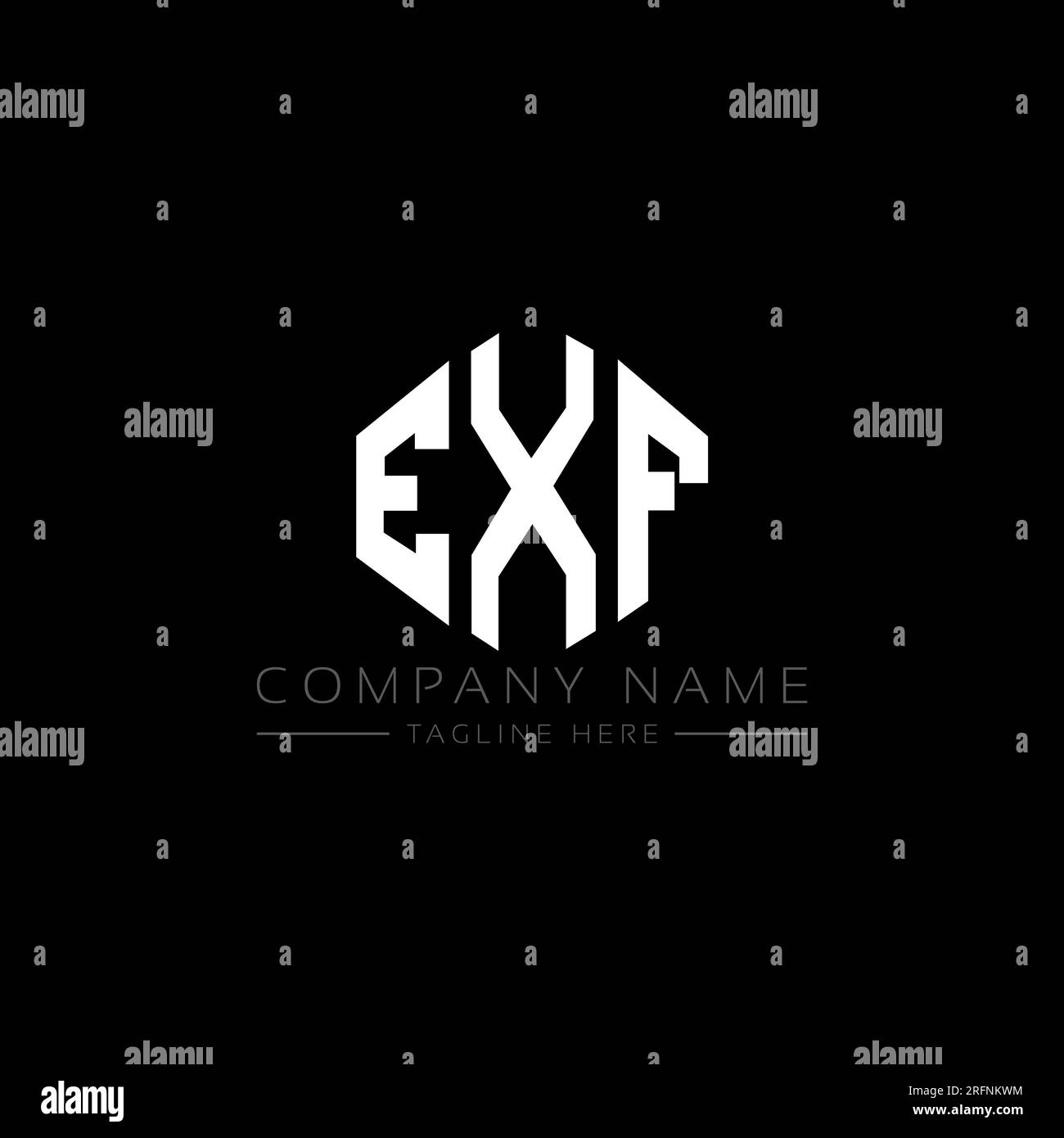 EXF letter logo design with polygon shape. EXF polygon and cube shape logo design. EXF hexagon ...