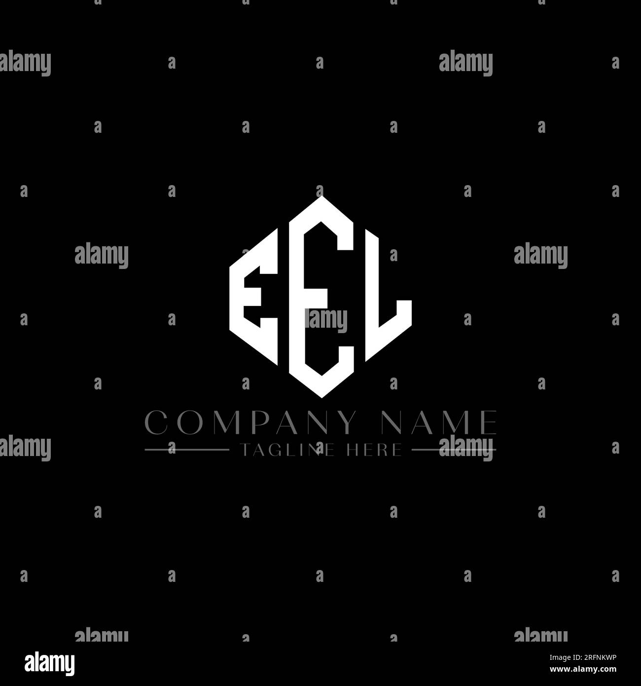 EEL letter logo design with polygon shape. EEL polygon and cube shape ...