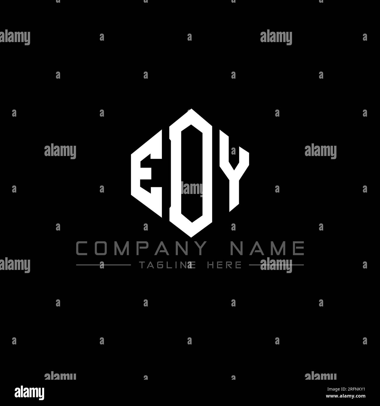 EDY letter logo design with polygon shape. EDY polygon and cube shape ...