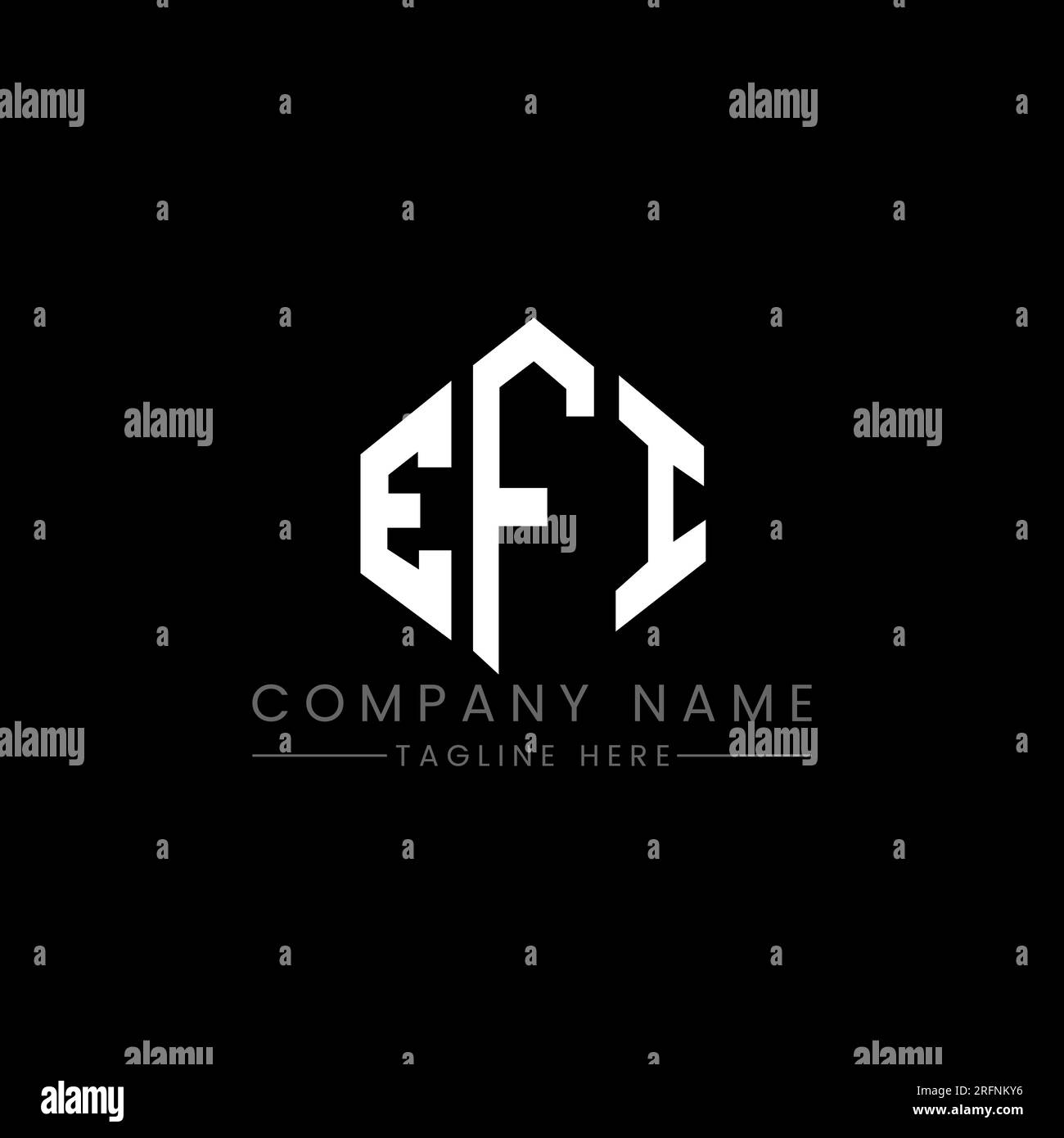 EFI letter logo design with polygon shape. EFI polygon and cube shape ...