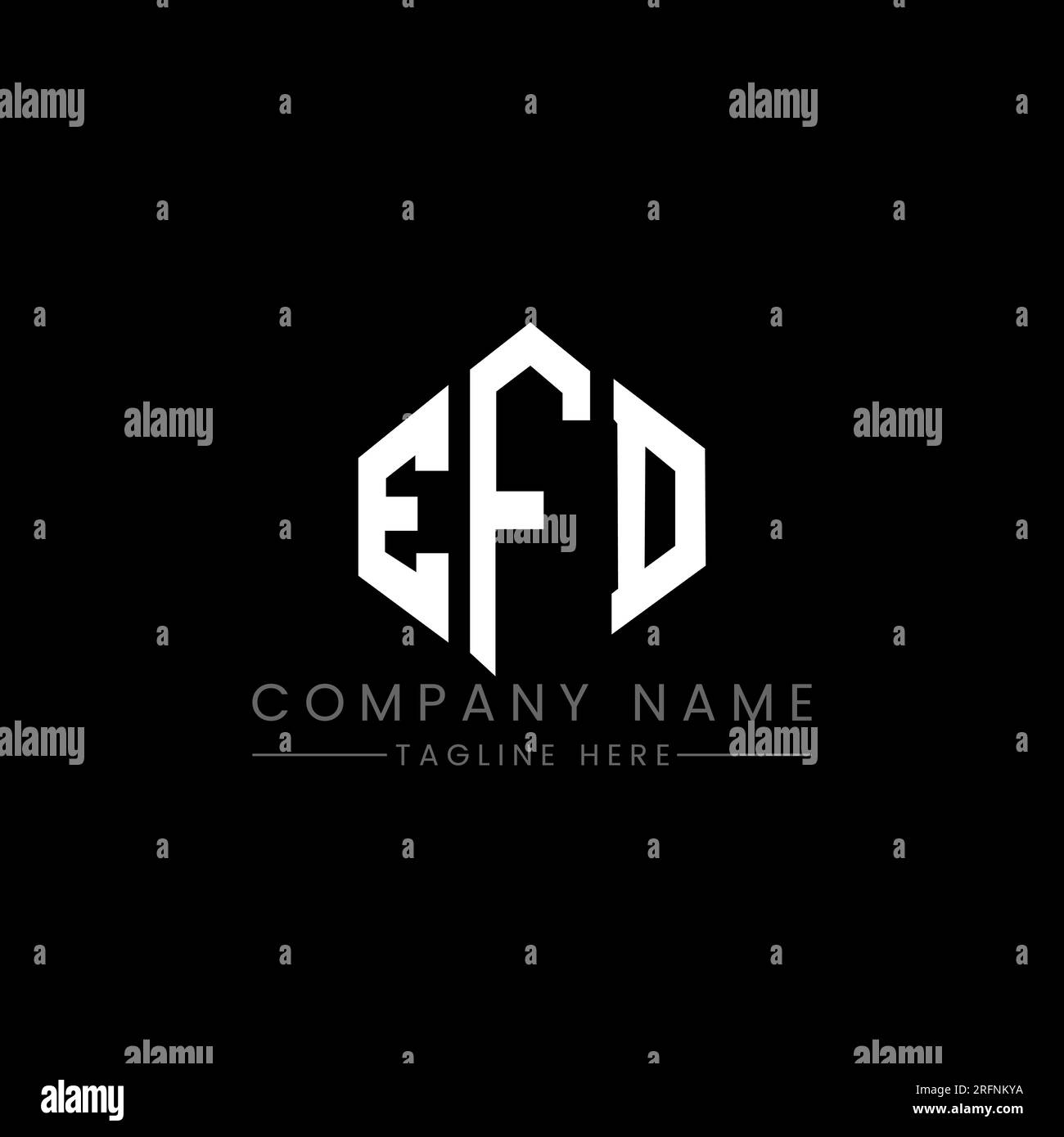 EFD letter logo design with polygon shape. EFD polygon and cube shape ...