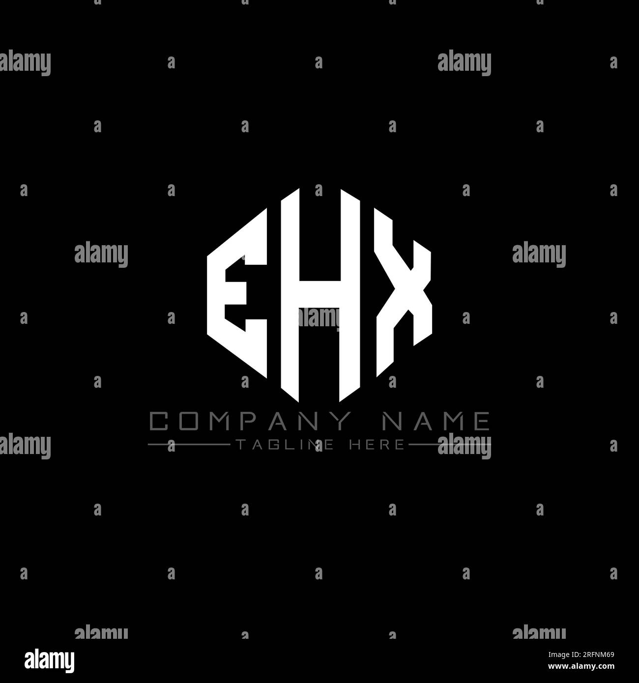 EHX letter logo design with polygon shape. EHX polygon and cube shape ...