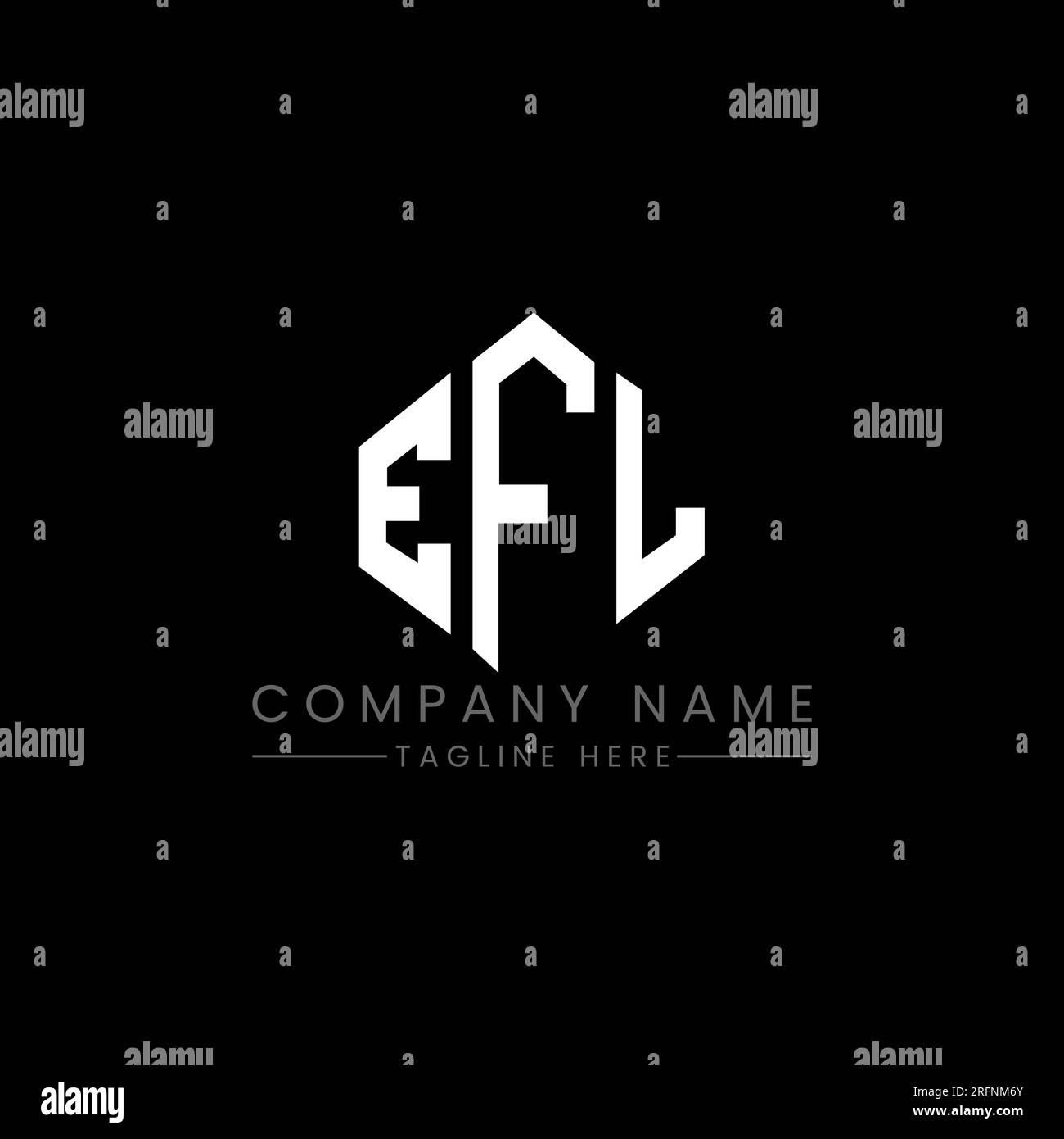 EFl letter logo design with polygon shape. EFl polygon and cube shape ...