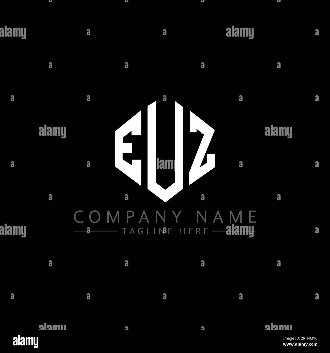 EUZ letter logo design with polygon shape. EUZ polygon and cube shape ...