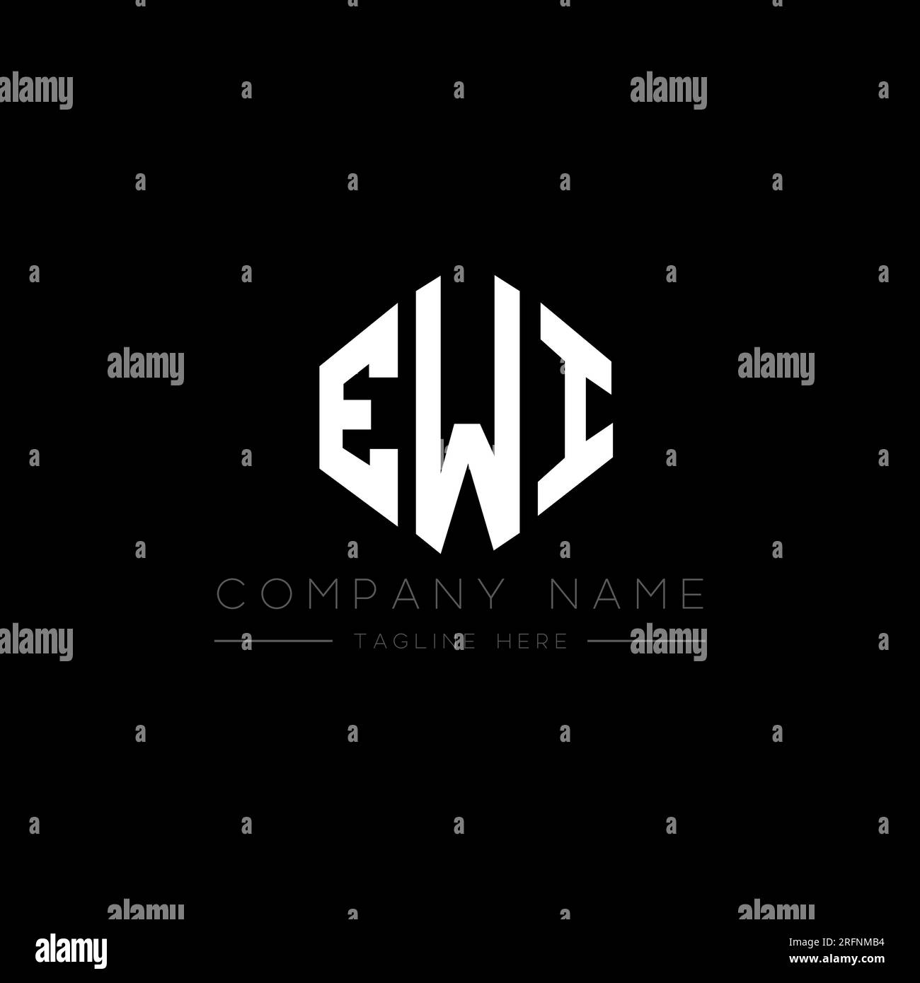 EWI letter logo design with polygon shape. EWI polygon and cube shape ...
