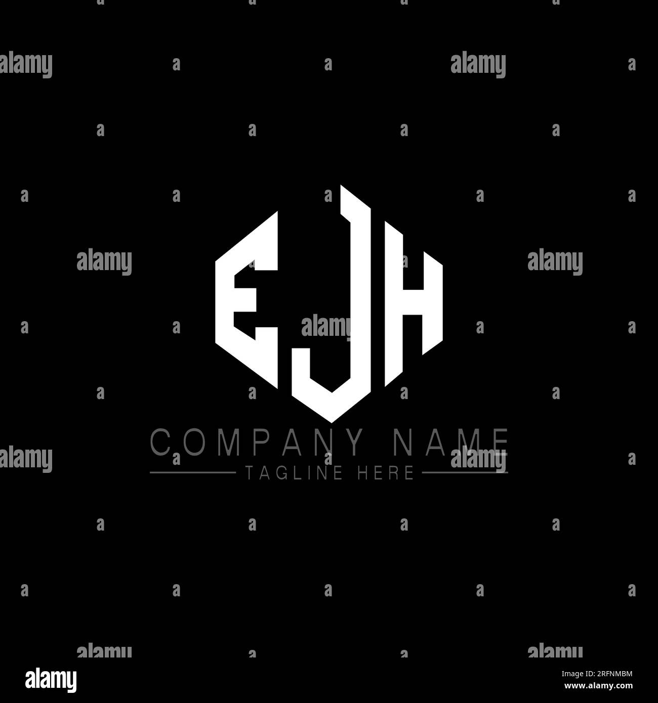 EJH letter logo design with polygon shape. EJH polygon and cube shape ...