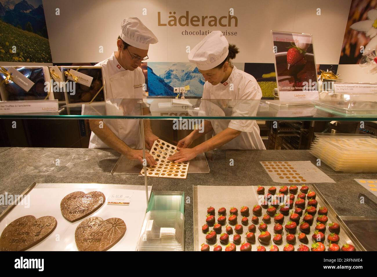 europe, switzerland, zurich, laderach, chocolate shop Stock Photo - Alamy