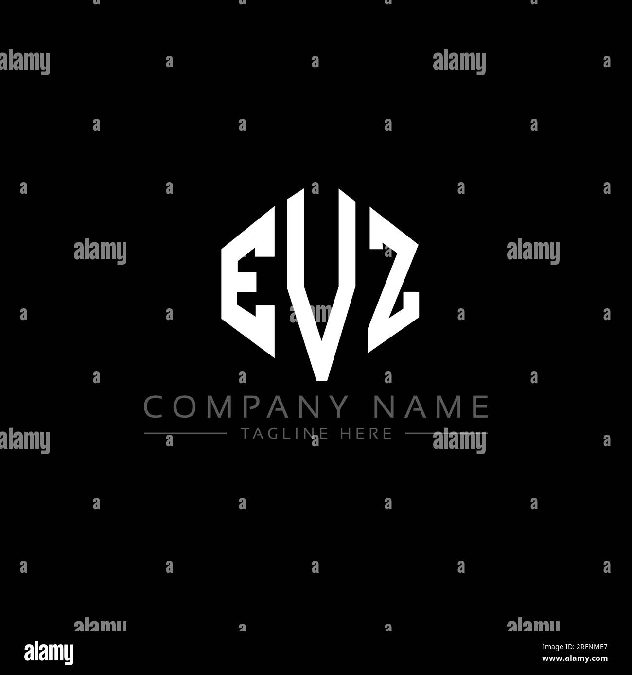 EVZ letter logo design with polygon shape. EVZ polygon and cube shape ...