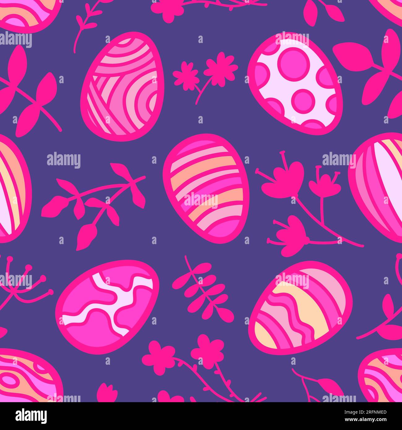 Easter eggs seamless cartoon stripes and polka dots pattern for fabrics ...